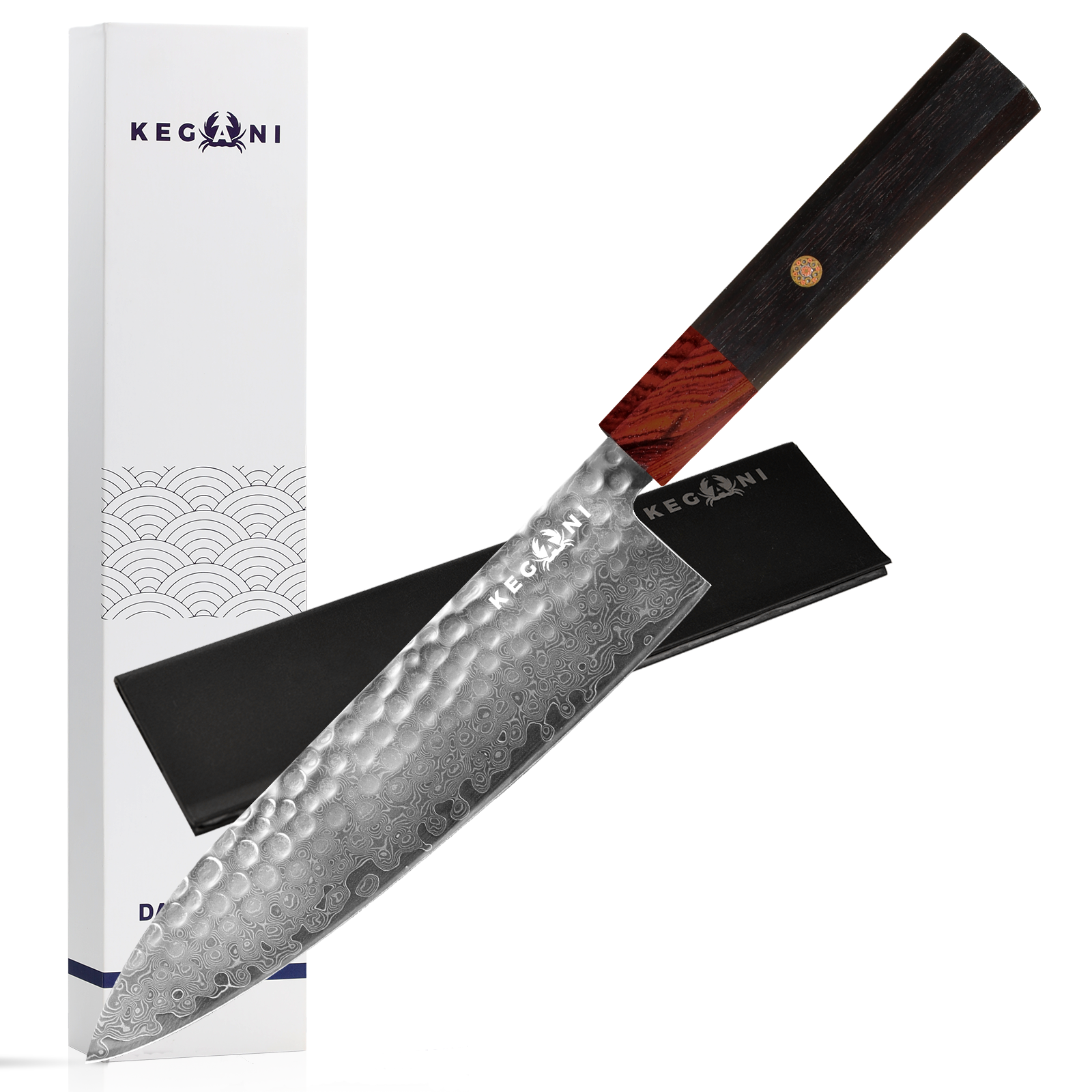 Kegani Damascus Japanese Chef Knife, 67 Layers VG-10 Japanese Knife ...